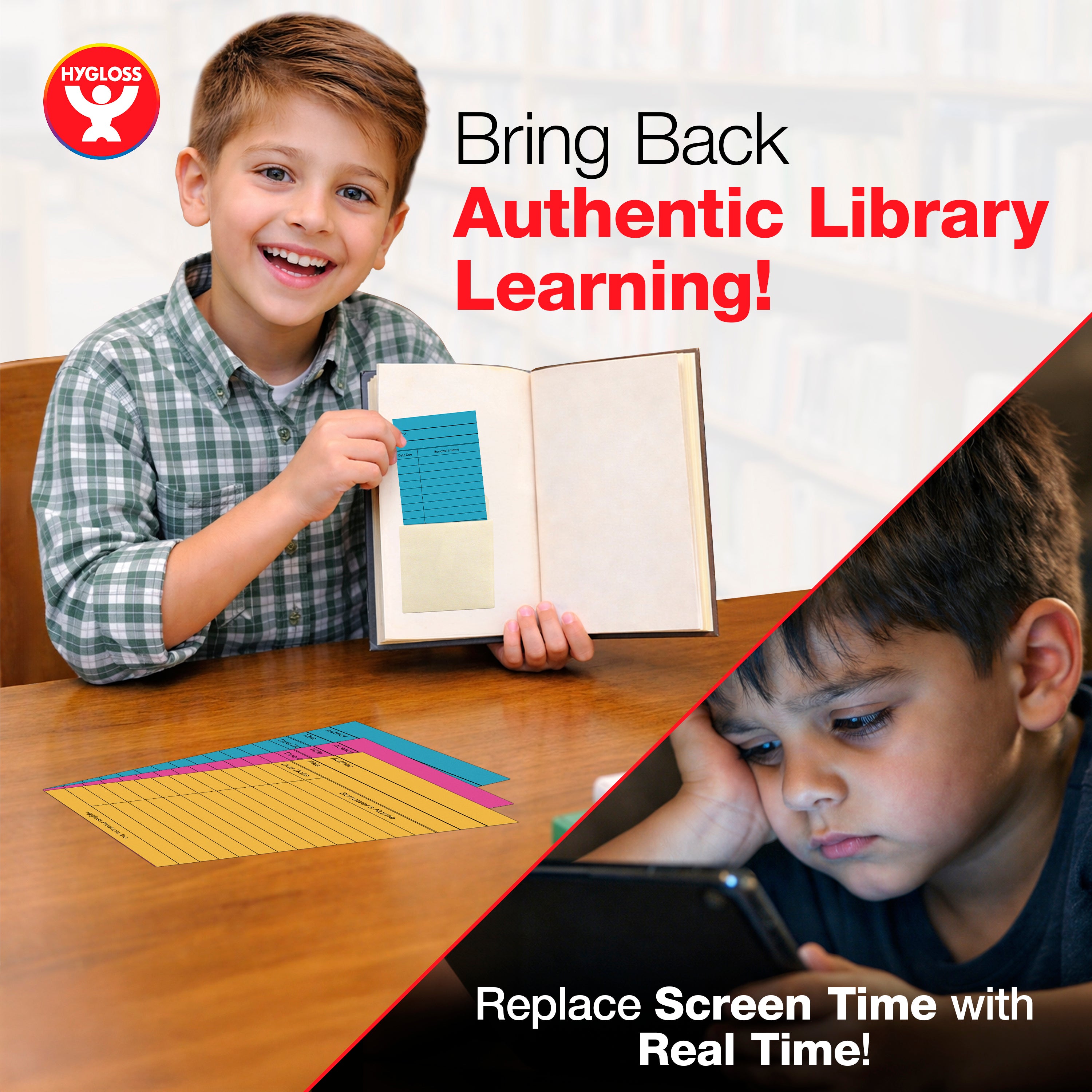 Library Cards, Assorted Colors | Hygloss Products