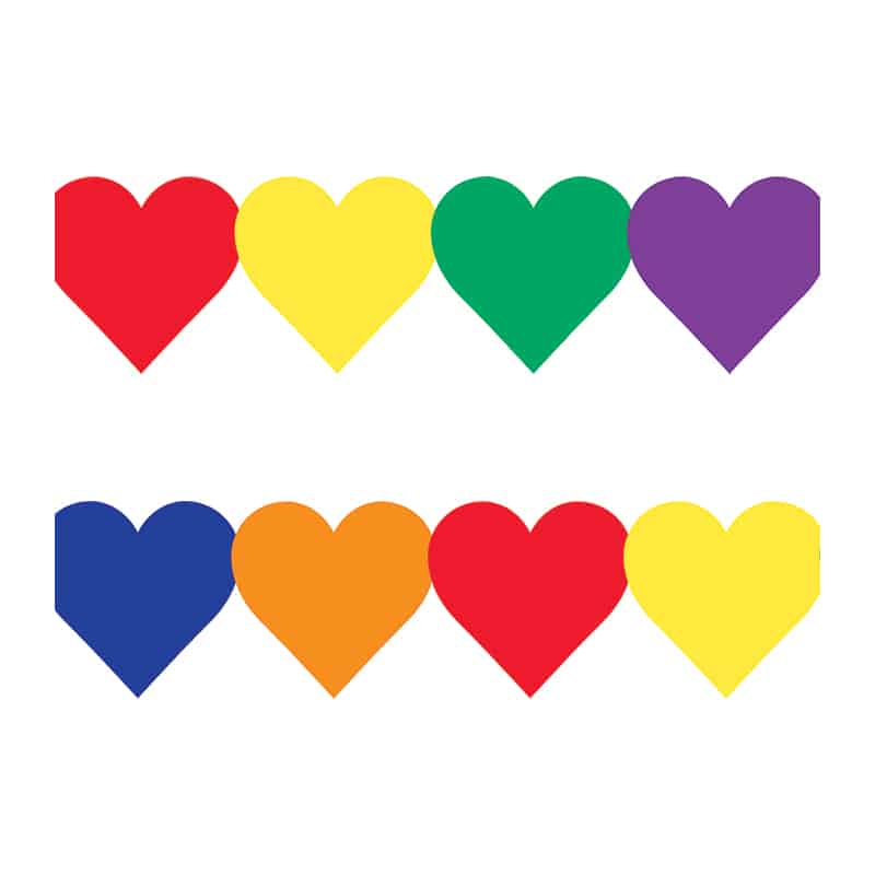 Colored Hearts Classroom Border %%sep%% %%sitename%%