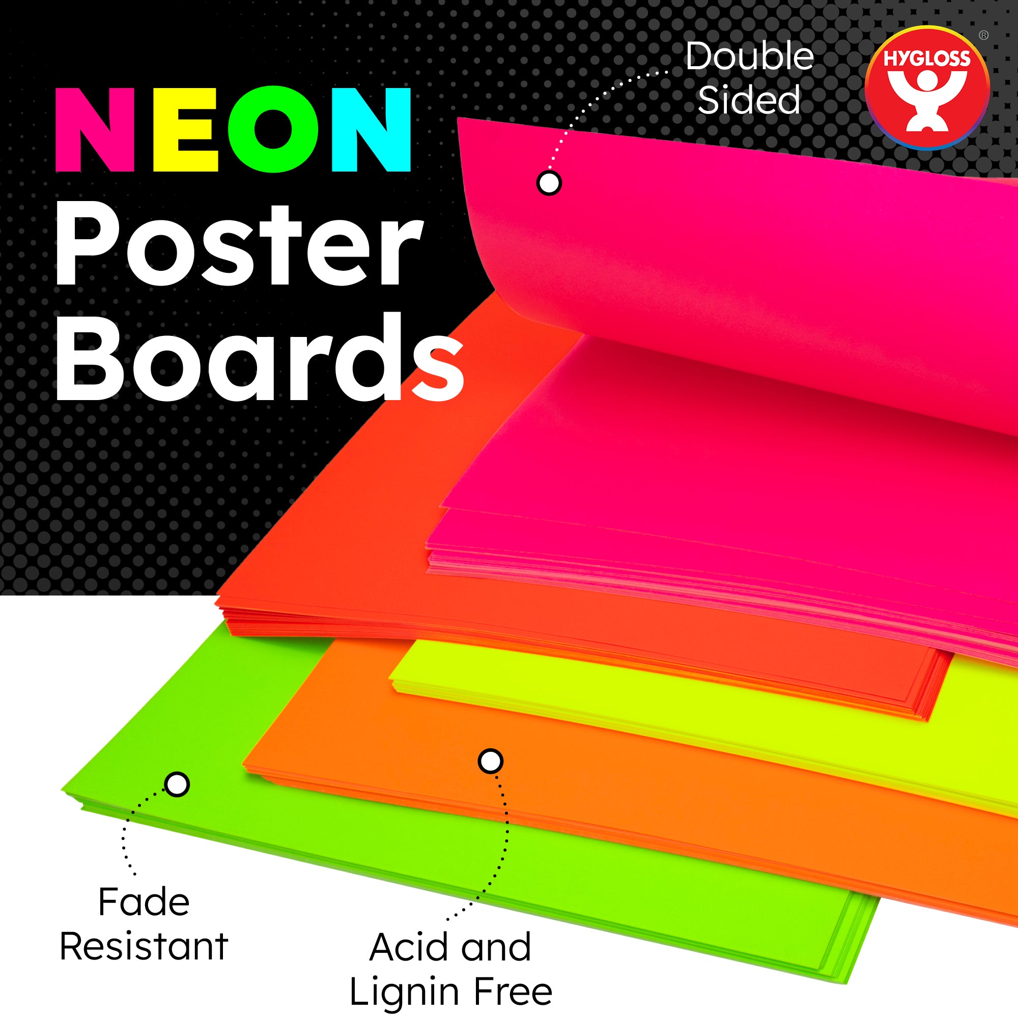 Neon Poster Board - Double-Sided | Hygloss Products